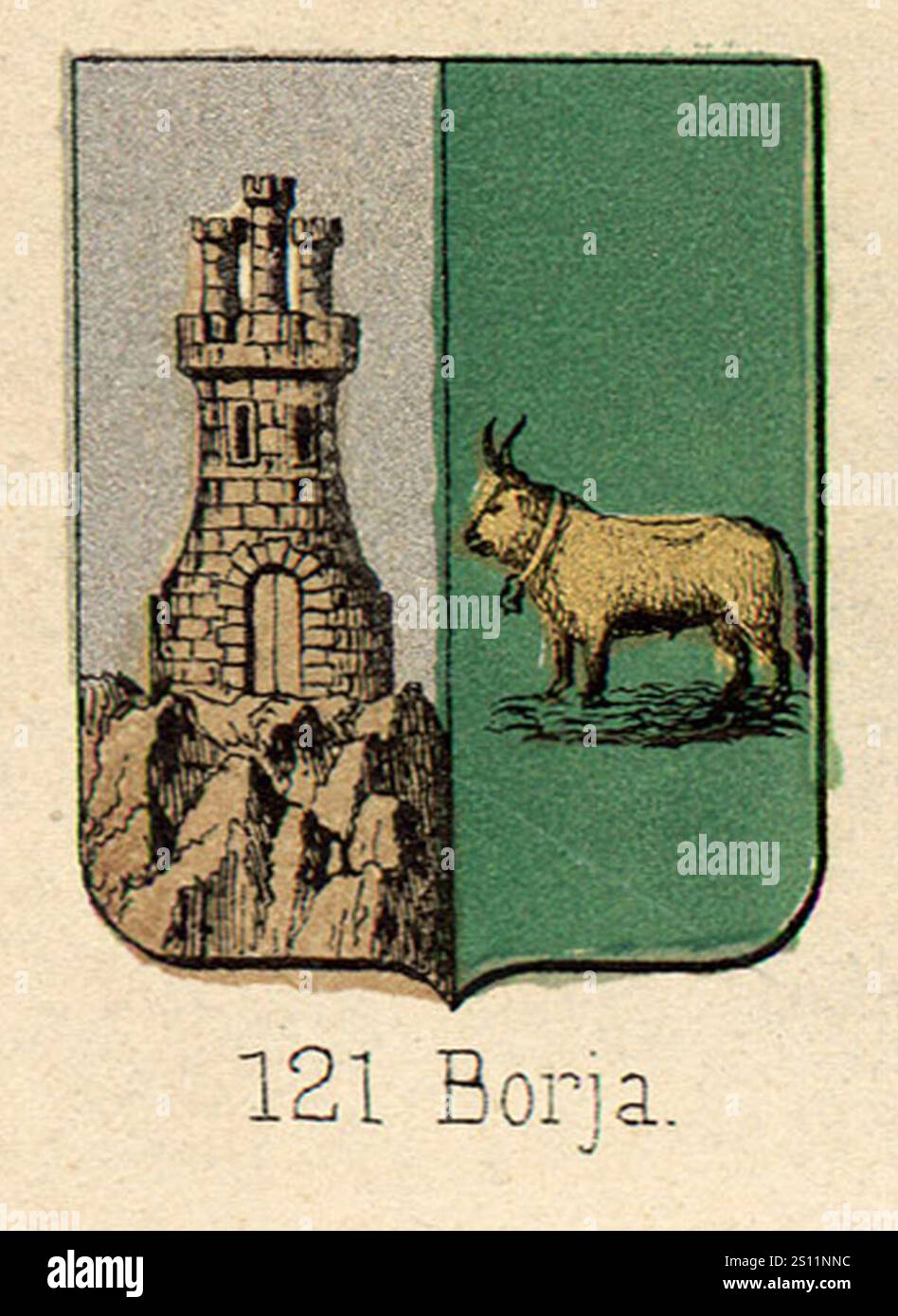 Escudo de Borja (Piferrer, 1860 Stock Photo - Alamy