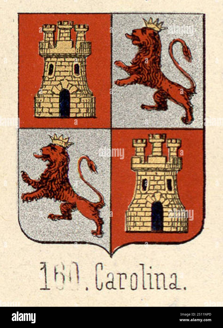 Escudo de Carolina (Piferrer, 1860 Stock Photo - Alamy