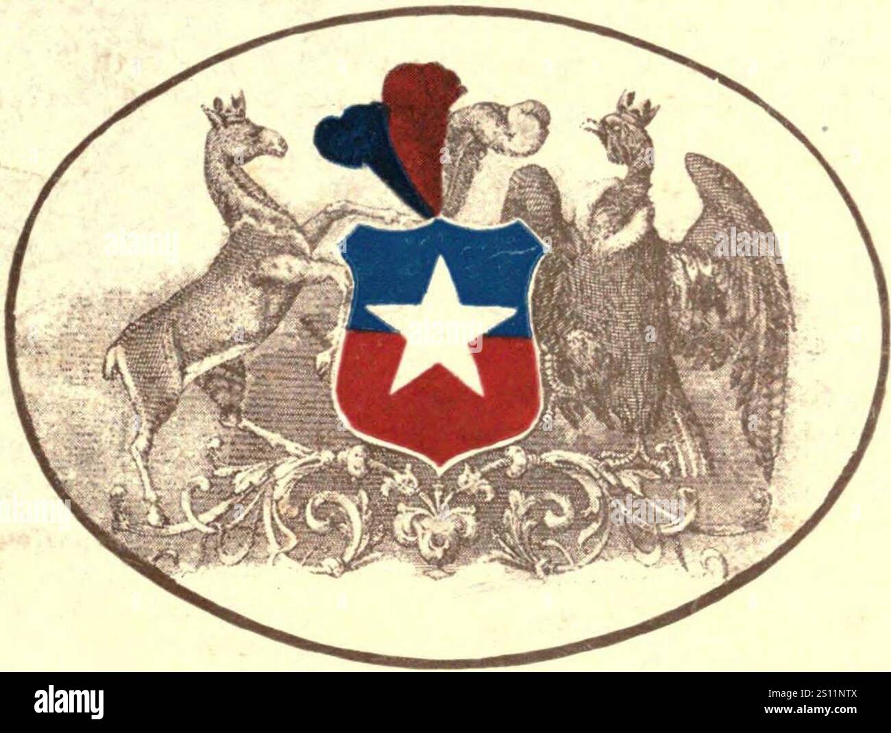 Escudo de Chile-Minrel-1914 Stock Photo - Alamy