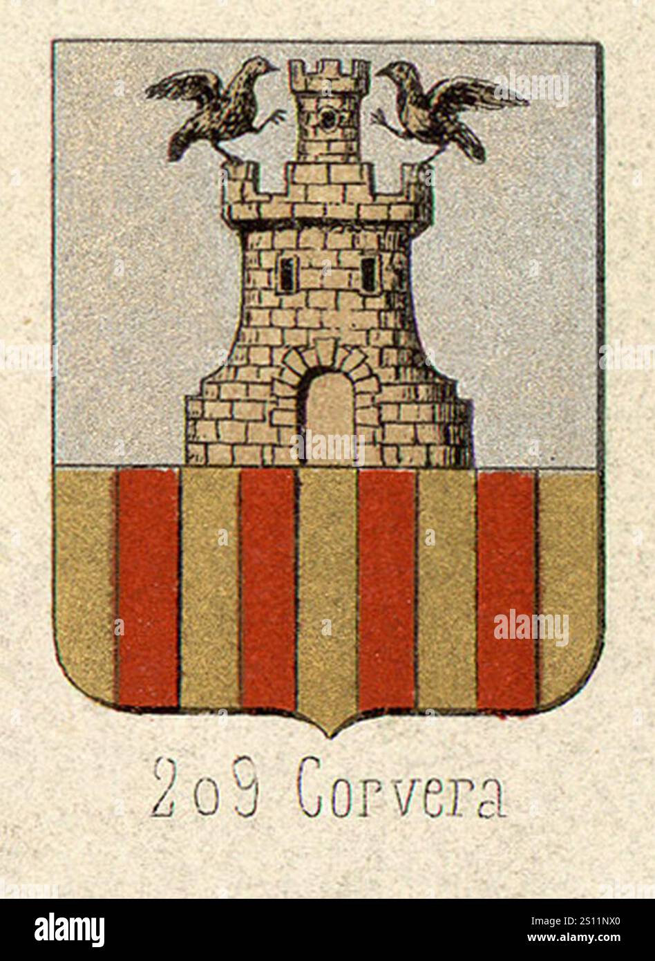 Escudo de Corvera (Piferrer, 1860 Stock Photo - Alamy