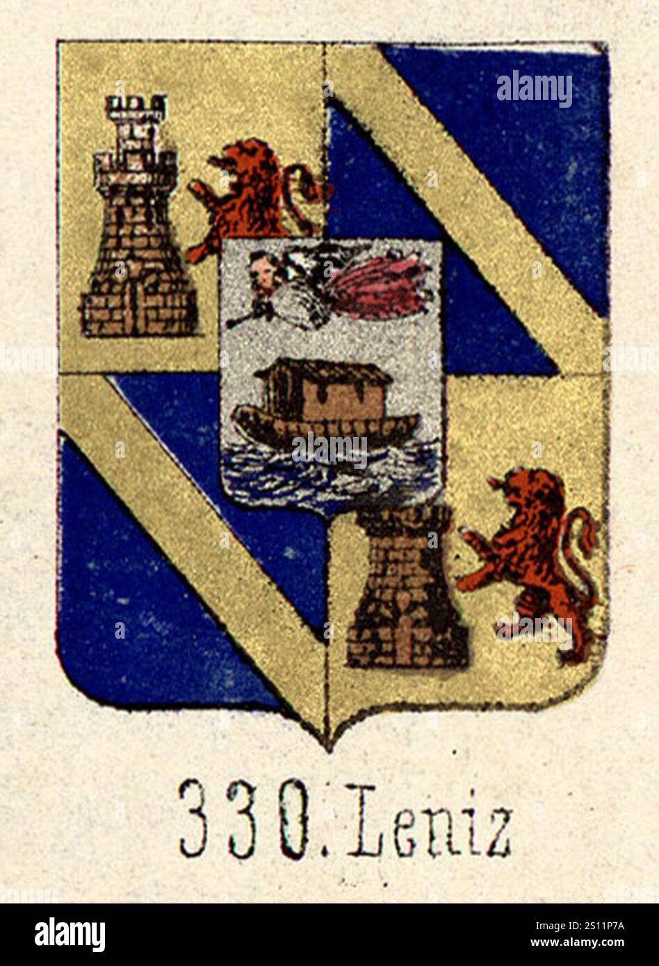 Escudo de Leniz (Piferrer, 1860 Stock Photo - Alamy