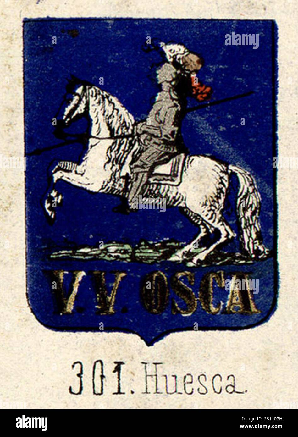 Escudo de Huesca provincia (Piferrer, 1860 Stock Photo - Alamy