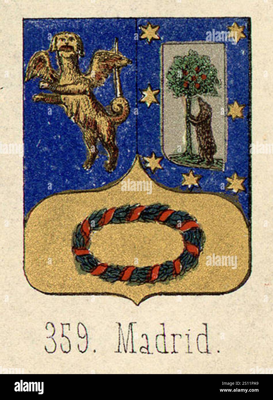 Escudo de Madrid ciudad (Piferrer, 1860 Stock Photo - Alamy