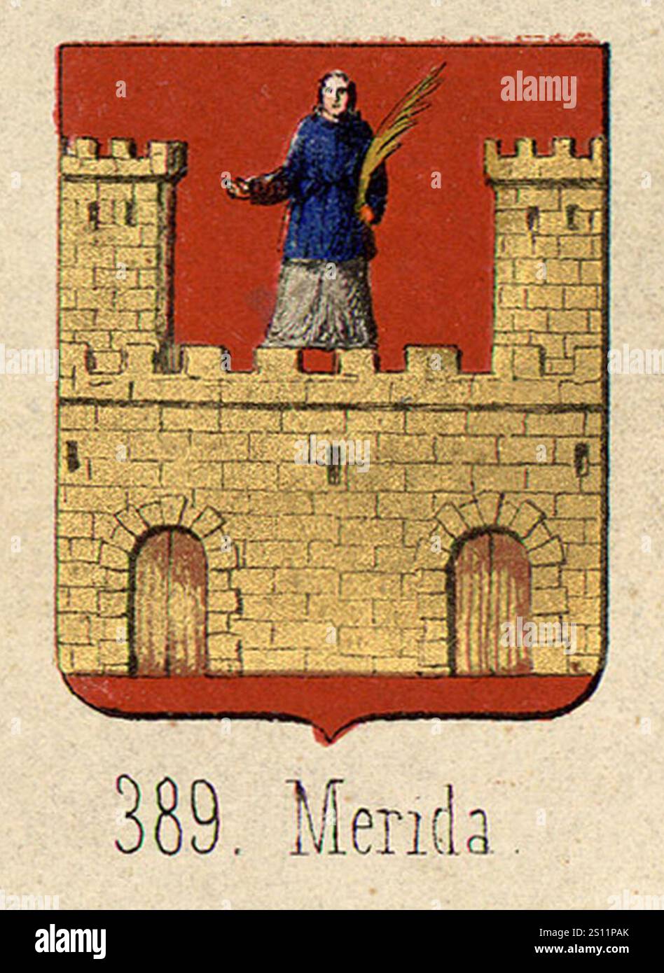 Escudo de Merida (Piferrer, 1860 Stock Photo - Alamy