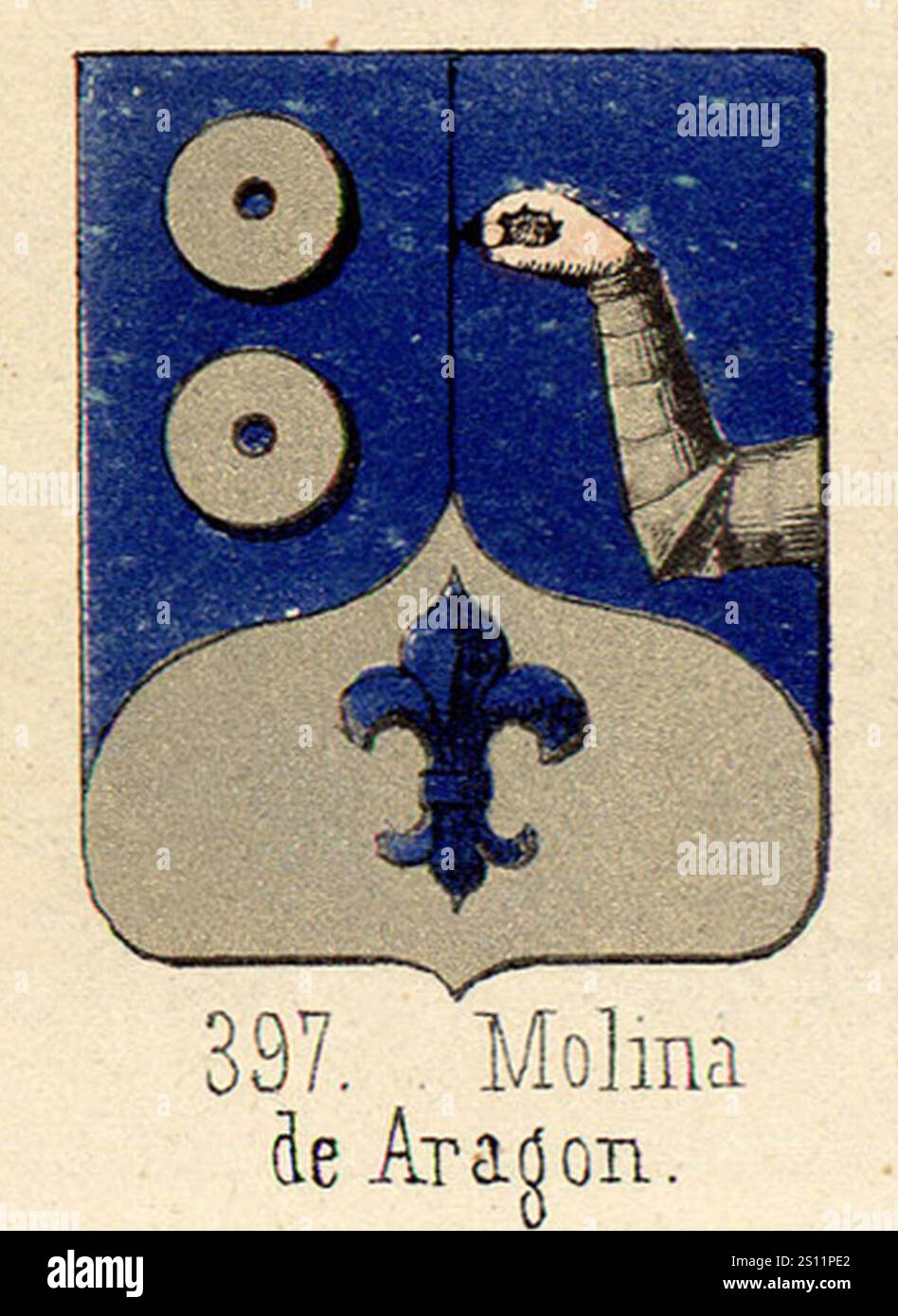 Escudo de Molina de Aragon (Piferrer, 1860 Stock Photo - Alamy