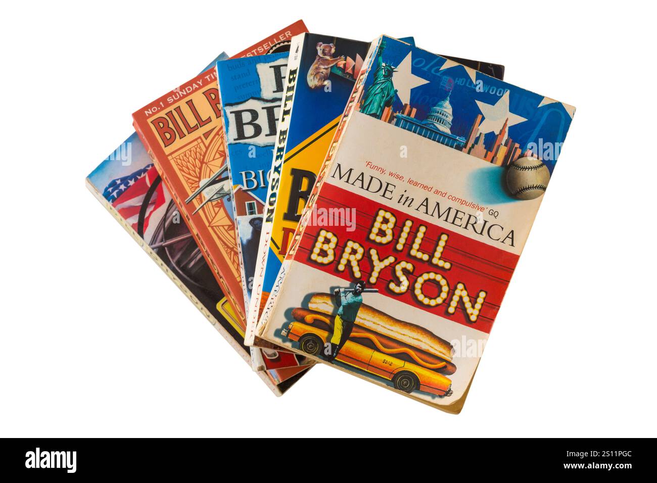 Selection of Bill Bryson books with Made in America book on top ...