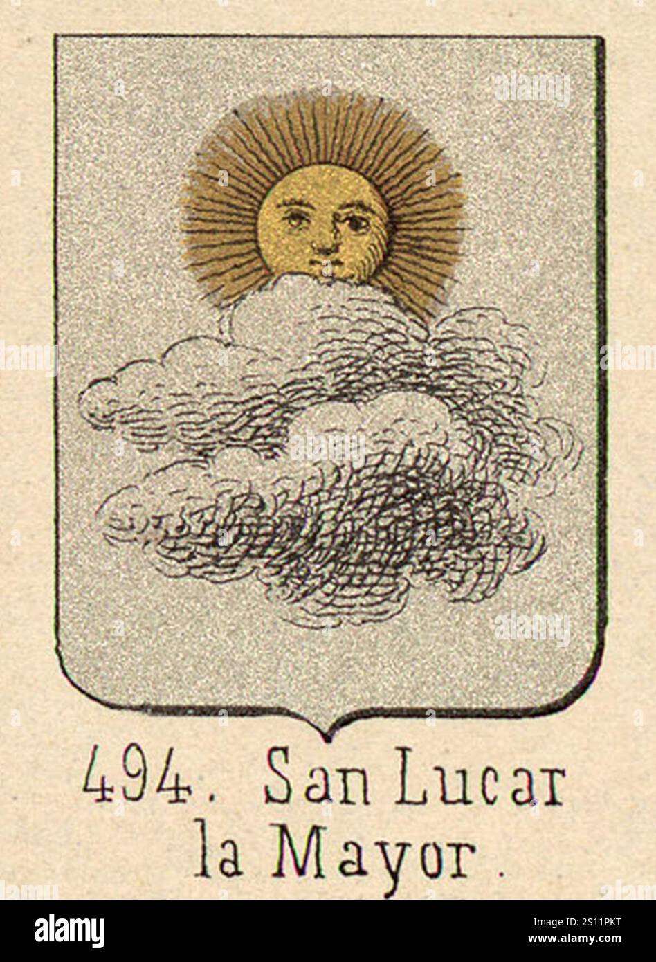 Escudo de San Lucar la Mayor (Piferrer, 1860 Stock Photo - Alamy