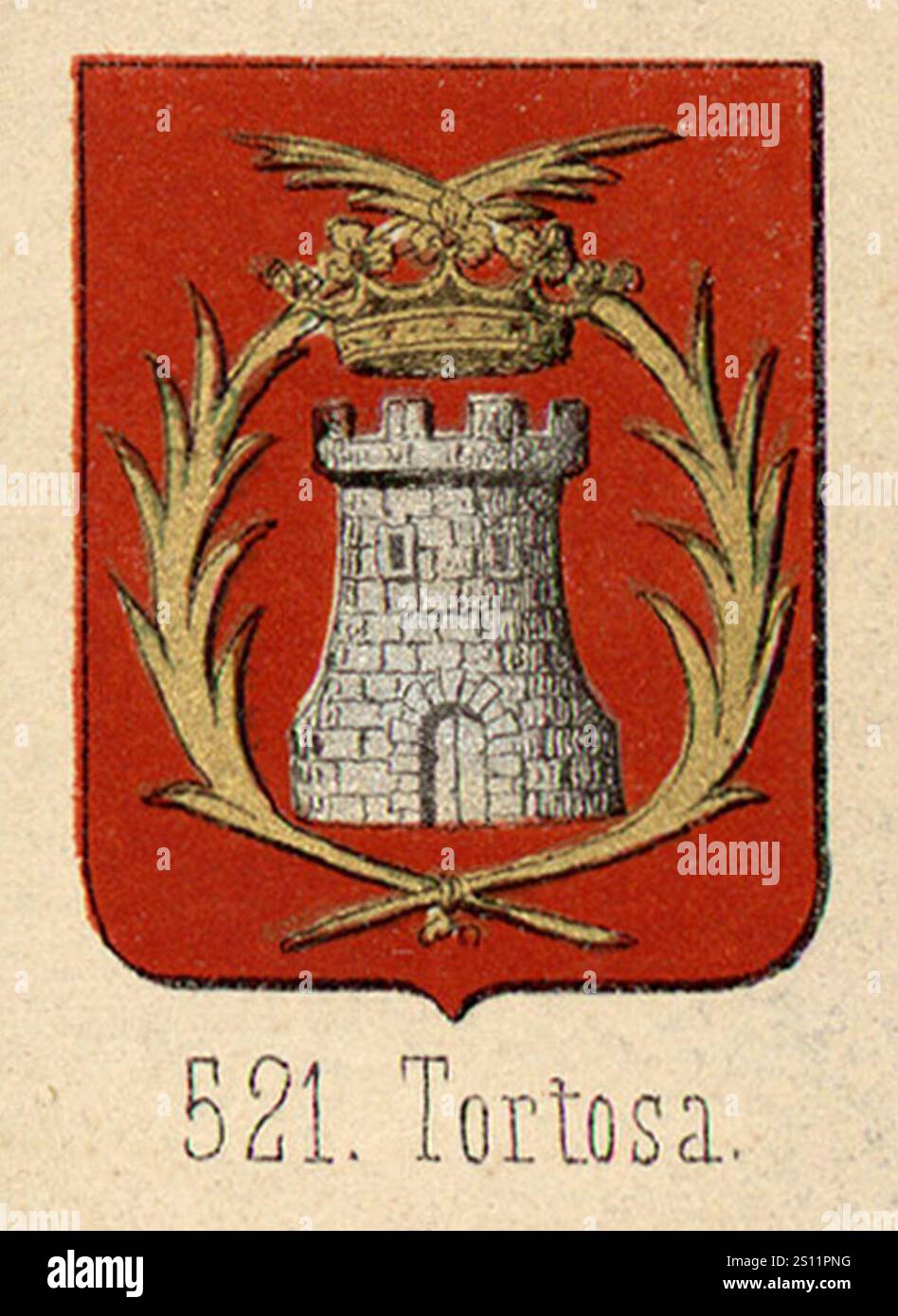 Escudo de Tortosa (Piferrer, 1860 Stock Photo - Alamy