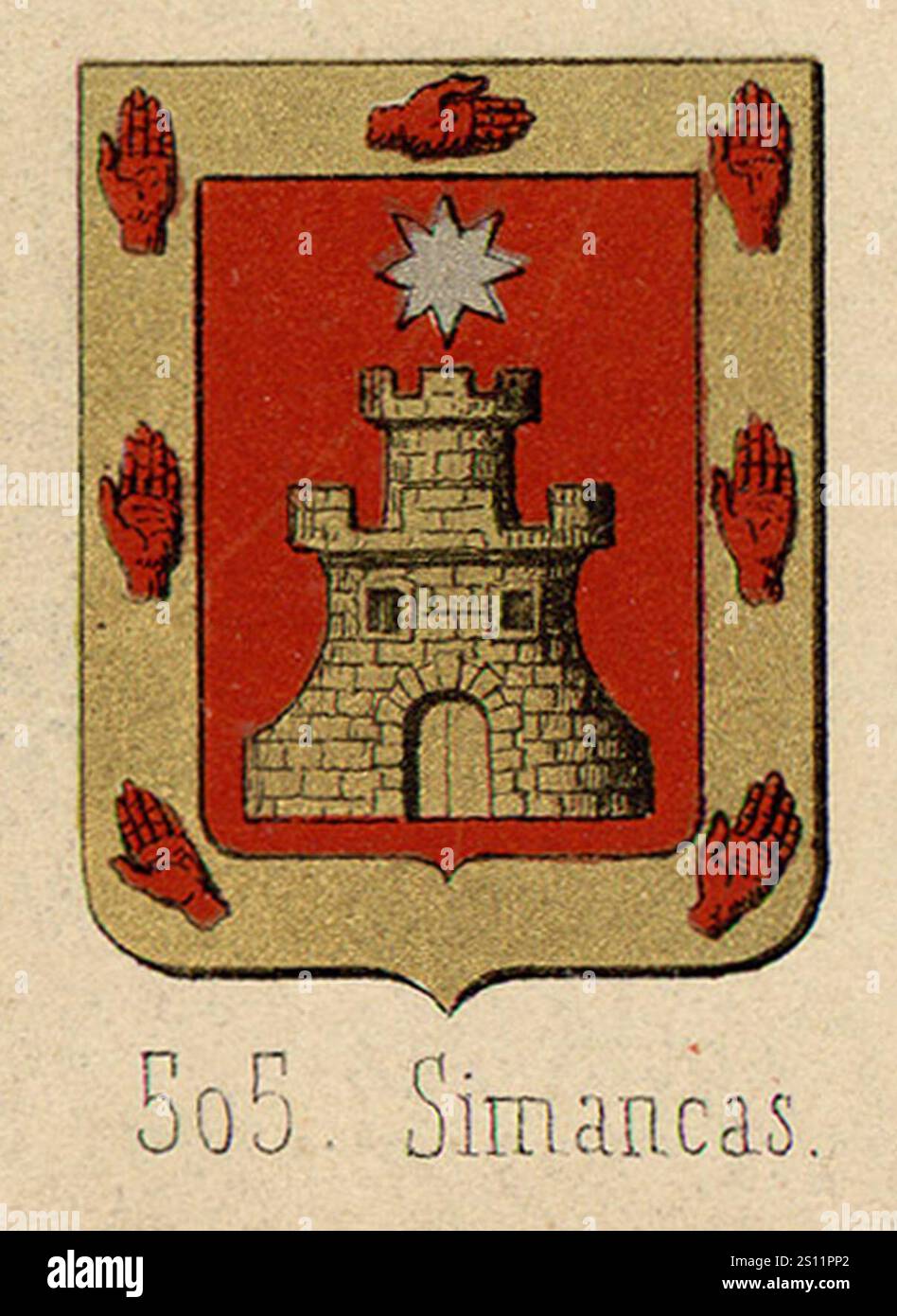 Escudo de Simancas (Piferrer, 1860 Stock Photo - Alamy