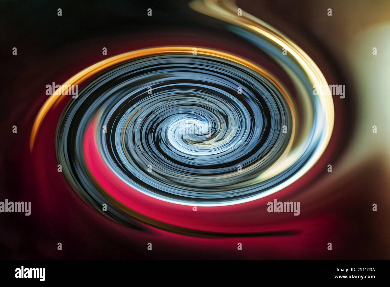 Colourful luminous spiral, blue, red, left-turning, illustration ...
