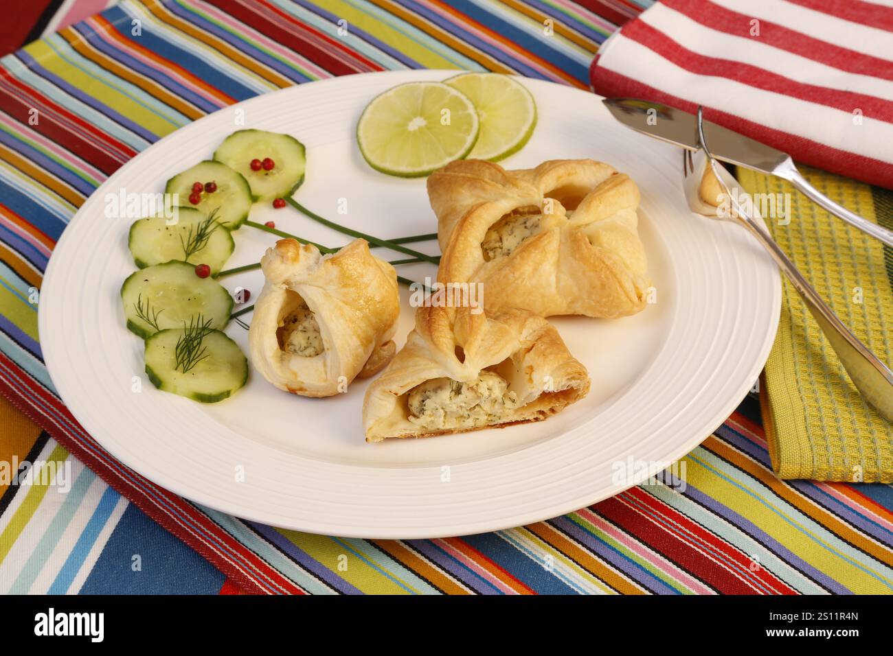 Southern German cuisine, trout cream in puff pastry, starter, fish dish ...