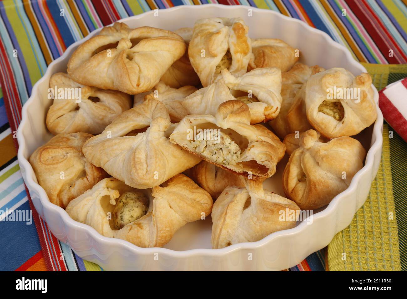 Southern German cuisine, trout cream in puff pastry, starter, fish dish ...