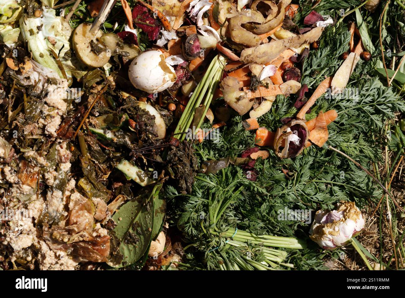 Compost. Compost and composted soil cycle as a composting pile of ...