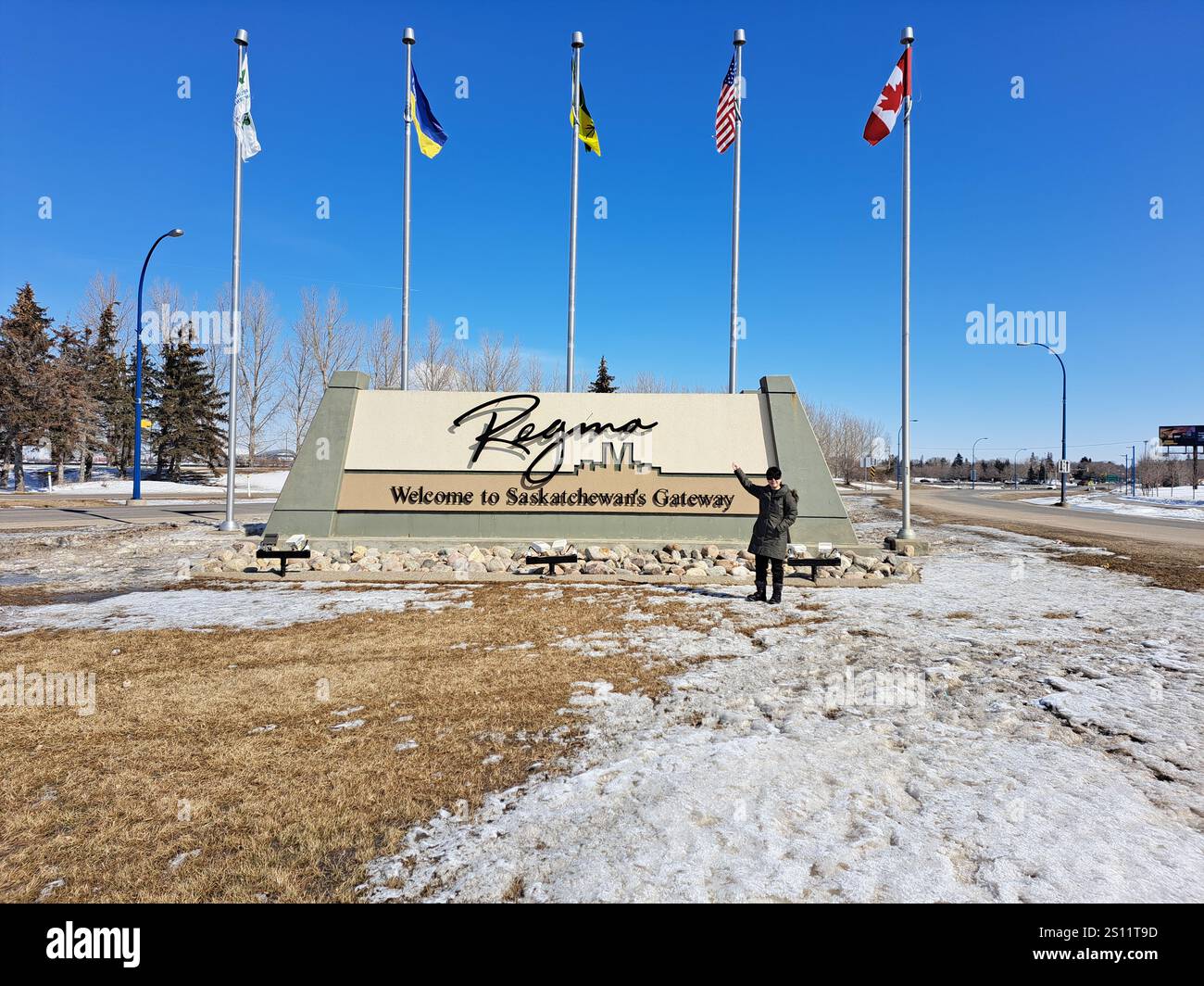 Welcome to Regina sign at the airport in Regina, Saskatchewan, Canada ...