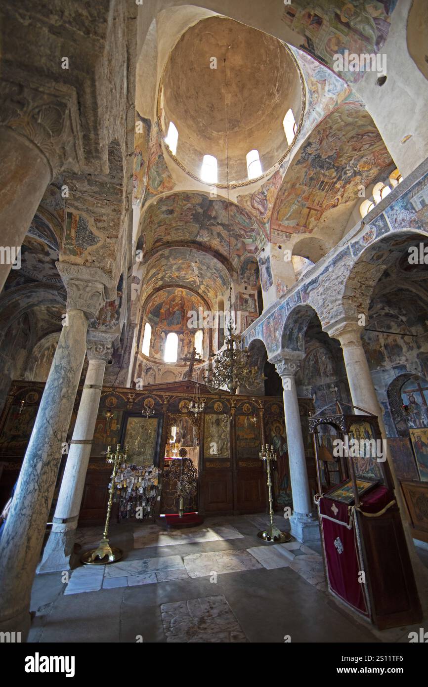Pantanassa nunnery, interior view, Byzantine ruined city of Mystras or ...