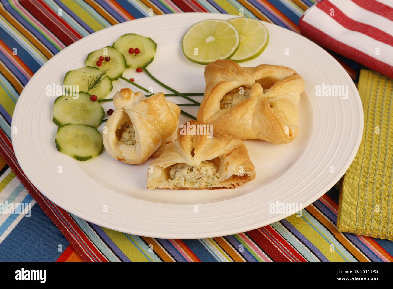 Southern German cuisine, trout cream in puff pastry, starter, fish dish ...