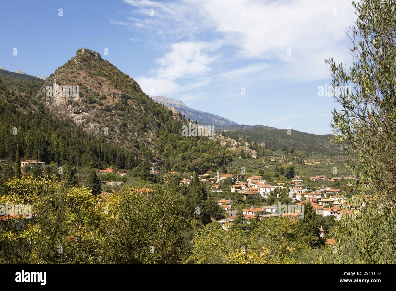 Citadel of the Byzantine ruined city of Mystras or Mistra on the ...