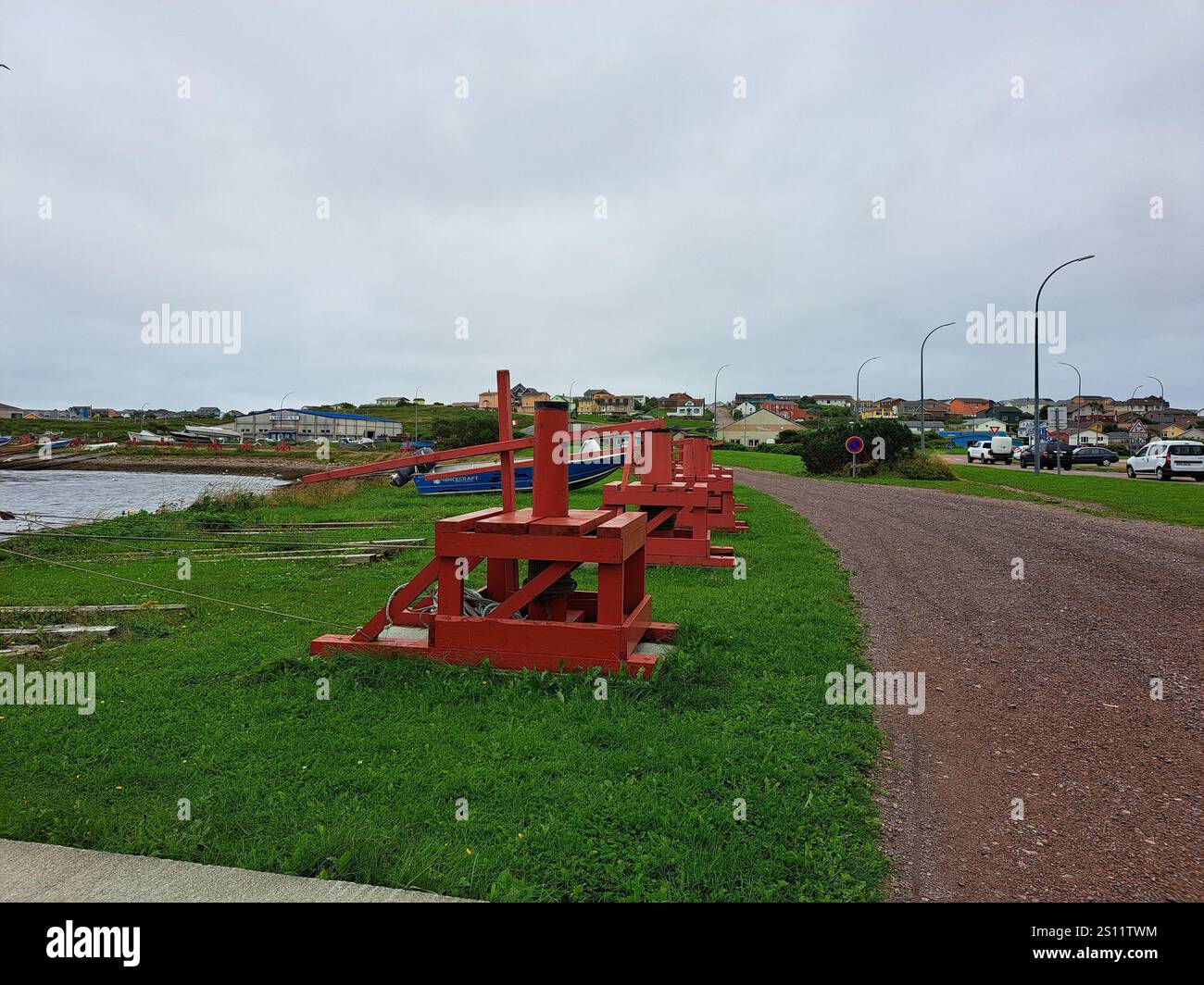 Wooden capstans in St. Pierre, France Stock Photo - Alamy