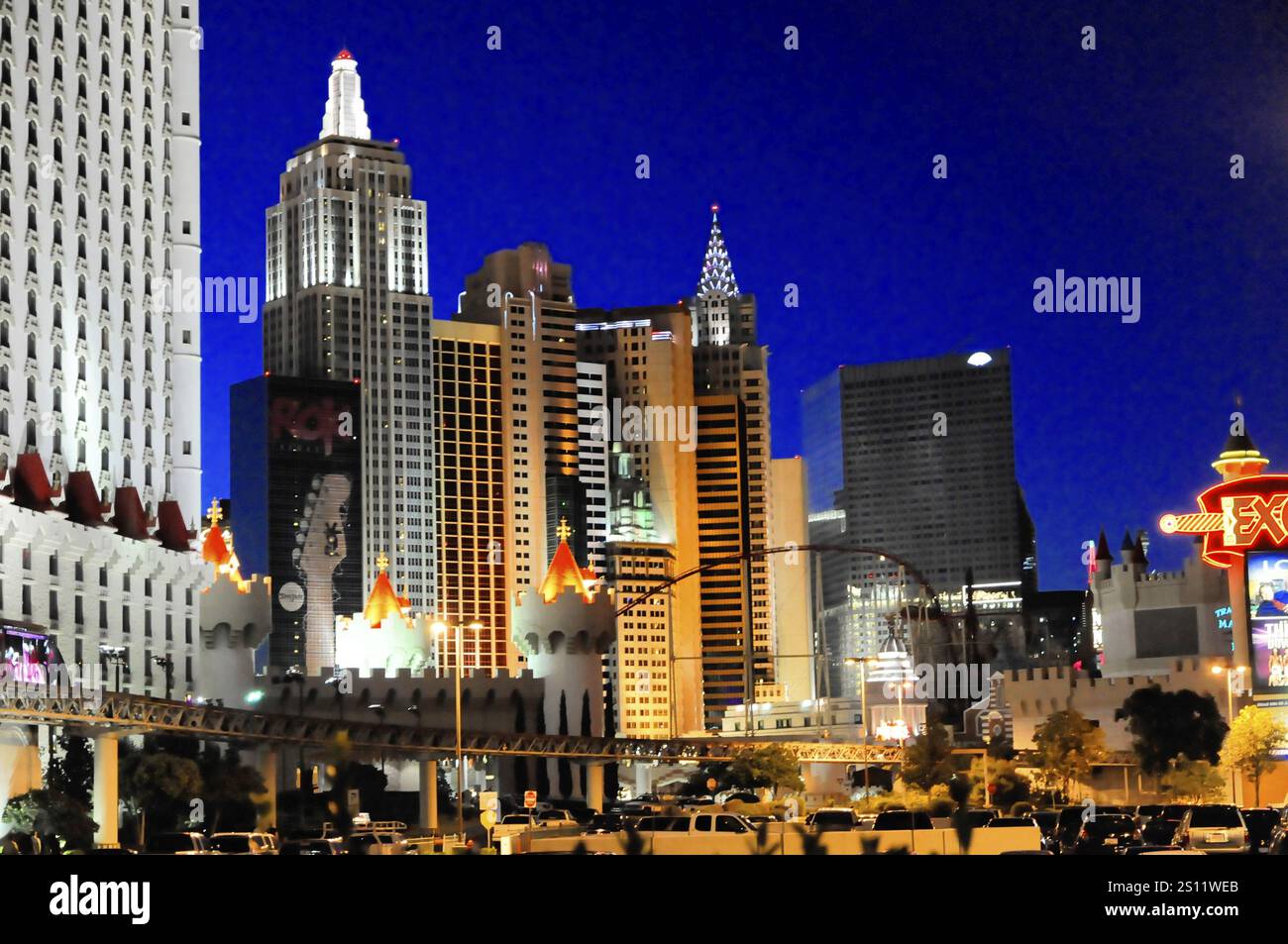 Las Vegas, Nevada, USA, North America, Night view of an illuminated ...
