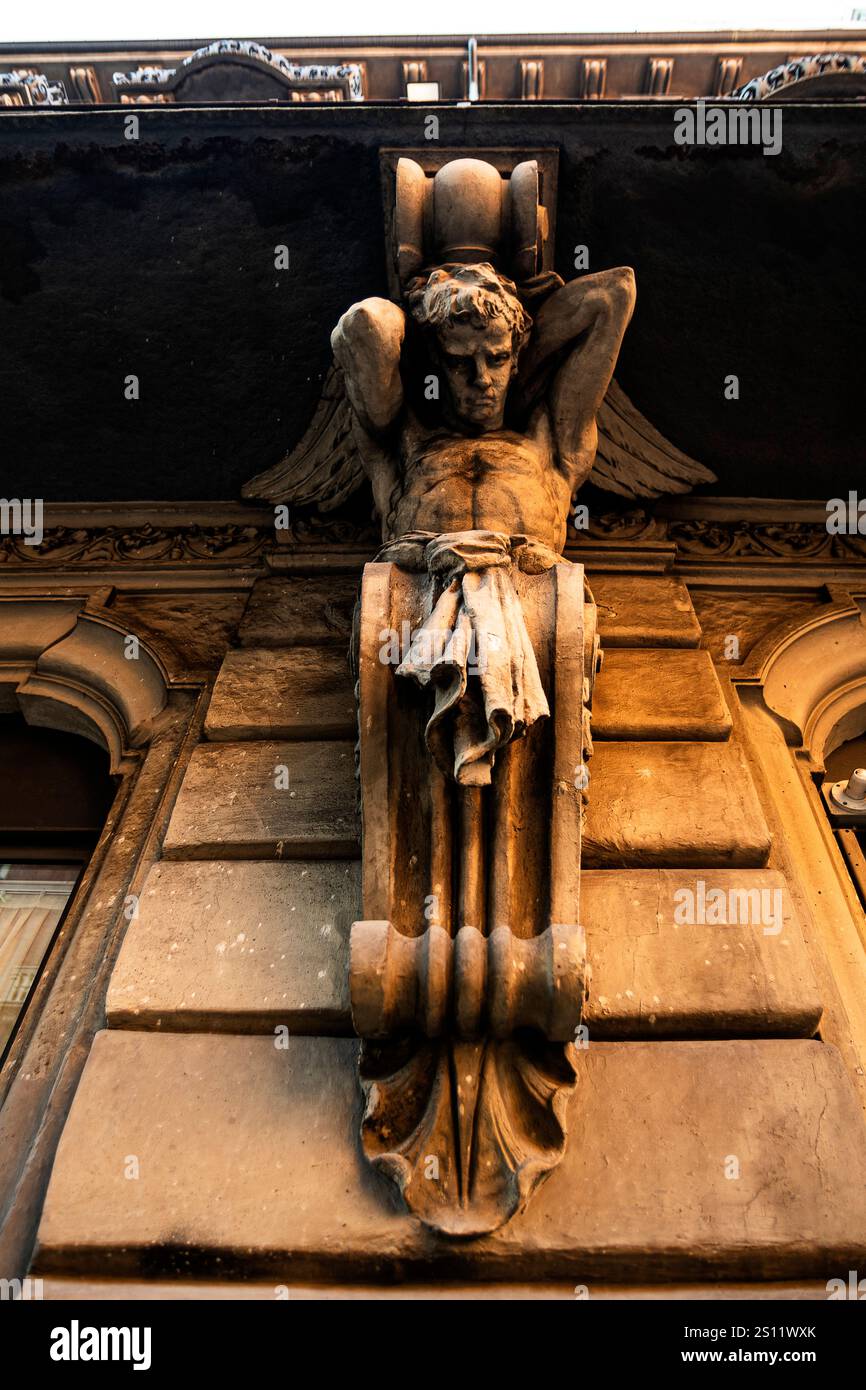 Italy Piedmont Turin Via Pietro Micca architectonic detail Stock Photo ...