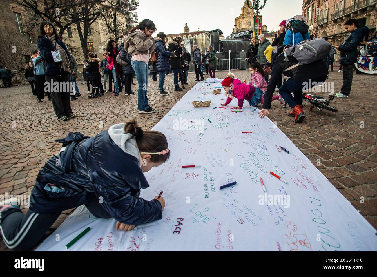 Italy Piedmont Turin Sitting - Piazza Castello - for the peace by ...