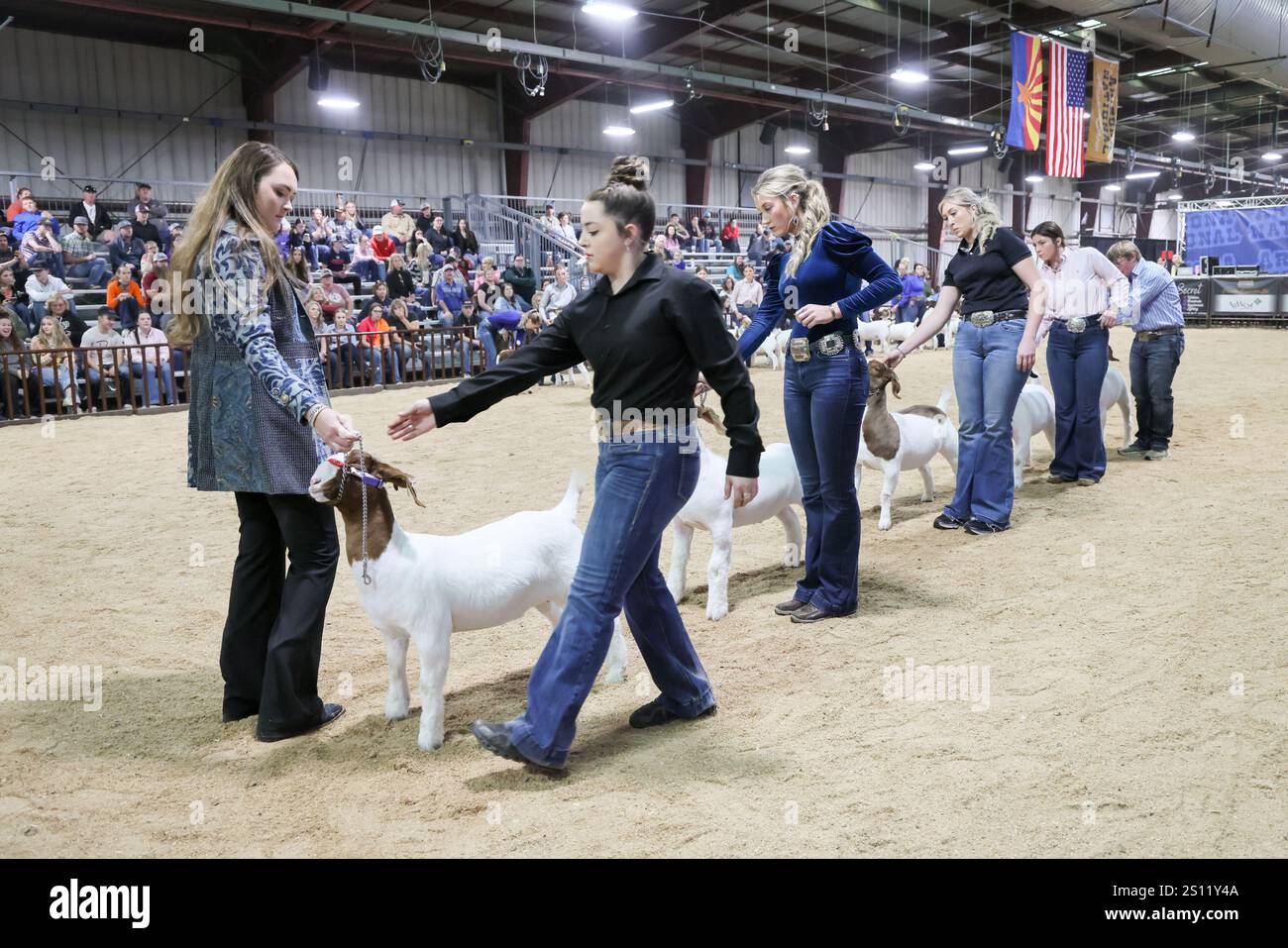 Exhibitors in the show ring for the JR. Goat Showmanship at the 76th ...