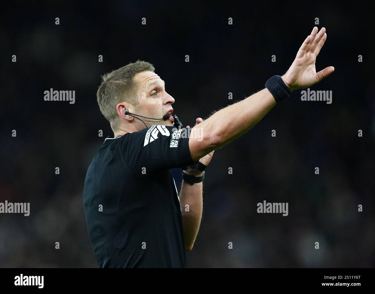 Referee Craig Pawson during the Premier League match at Villa Park ...