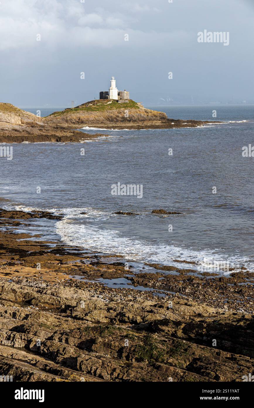 Mumbles lighthouse, Gower, Wales, UK Stock Photo - Alamy