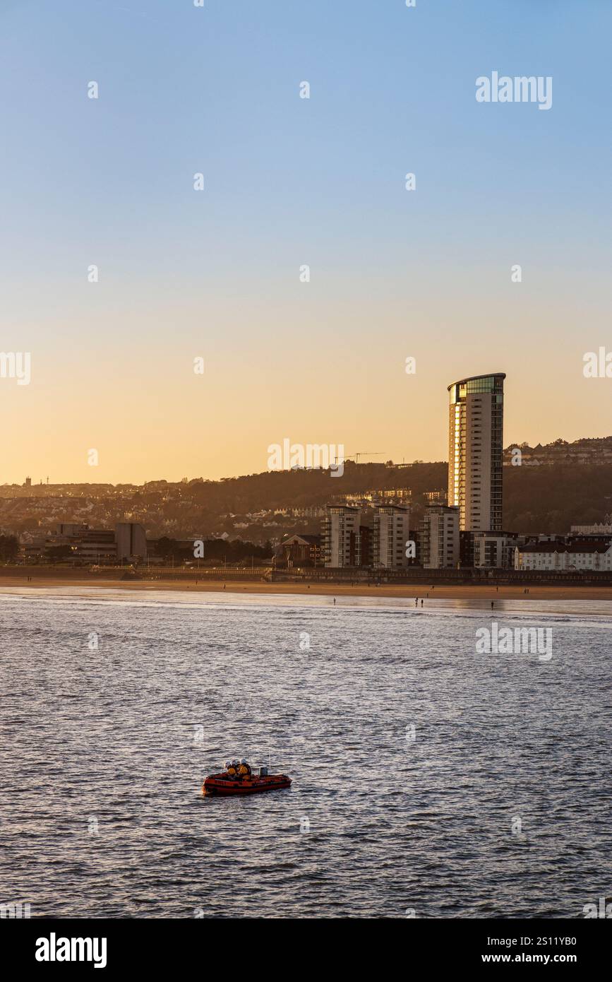 The Tower, Meridian Quay, tallest building in Wales, Gower, Wales, UK ...