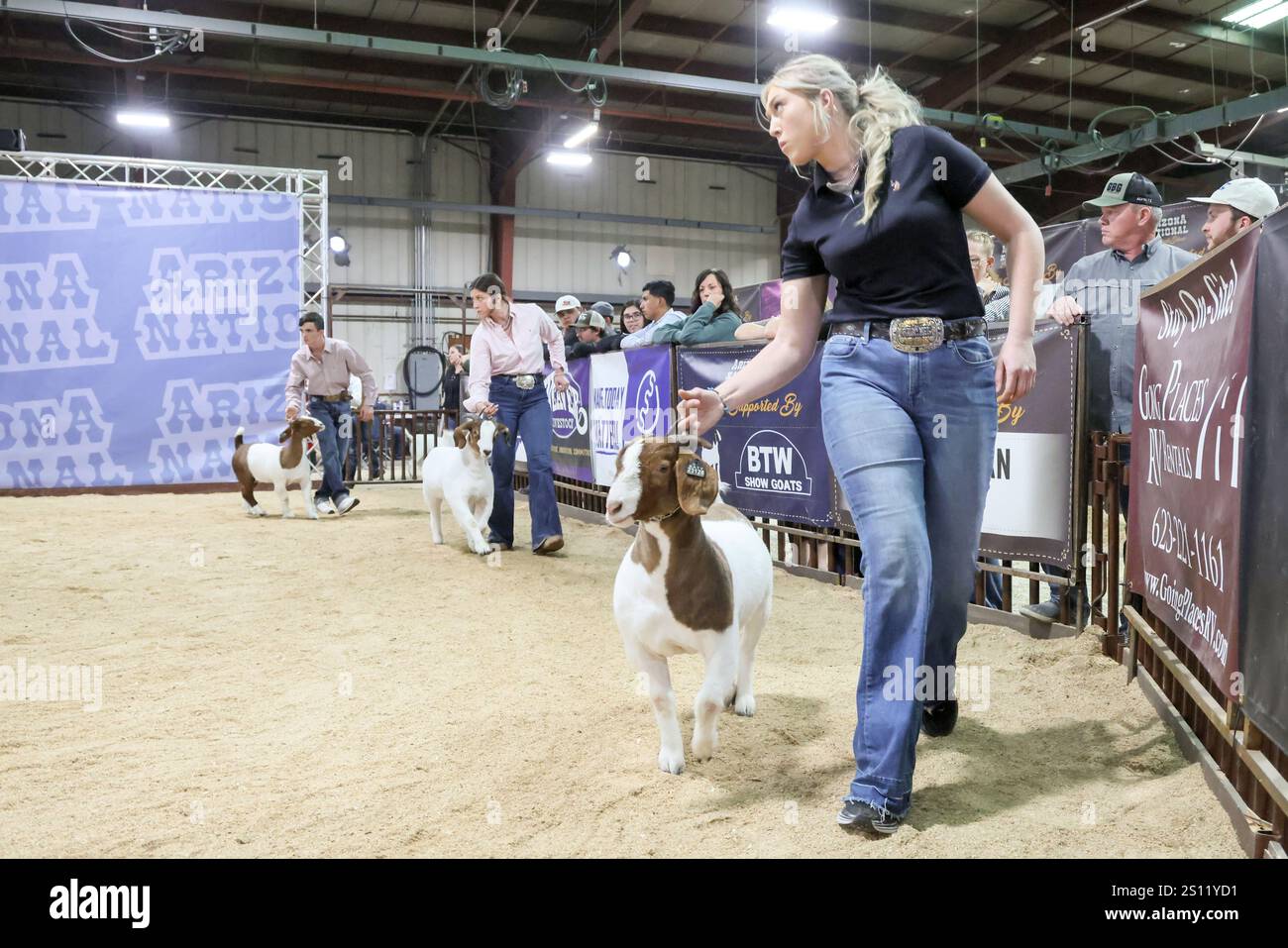 Exhibitors in the show ring for the JR. Goat Showmanship at the 76th ...