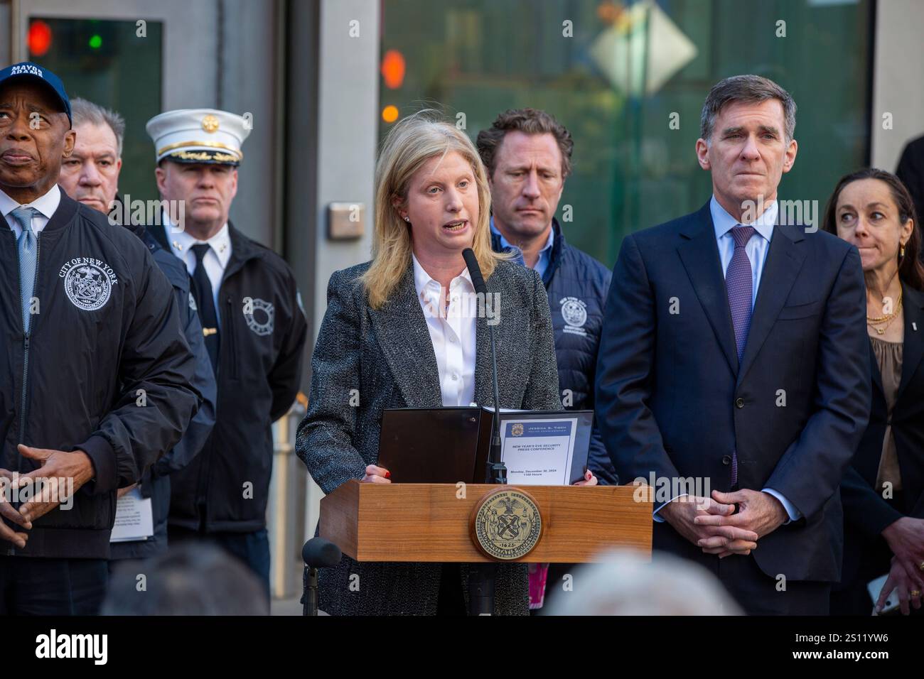 New York City Police Commissioner Jessica Tisch is in Times Square in ...