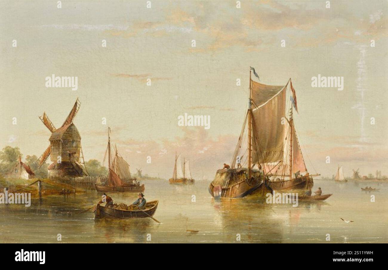 Estuary Scene with Coastal Vessels Stock Photo - Alamy