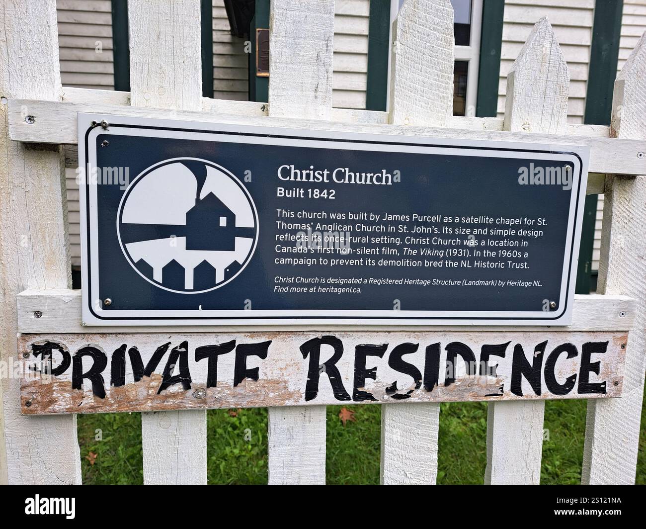 Information sign for Christ Church converted to a private residence at ...