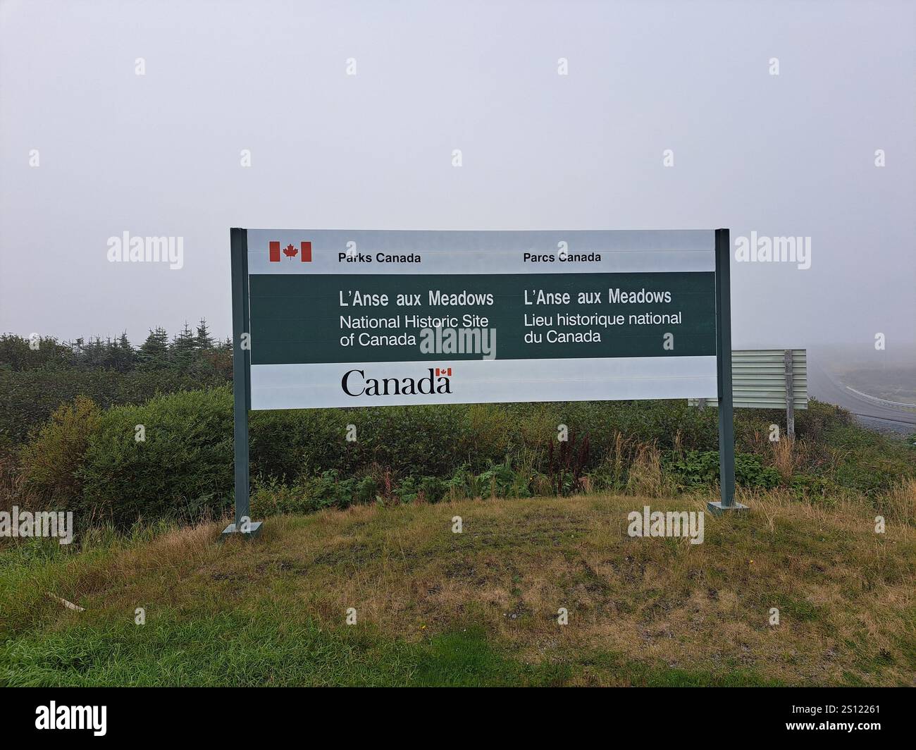 Parks Canada L’Anse aux Meadows National Historic Site sign in ...