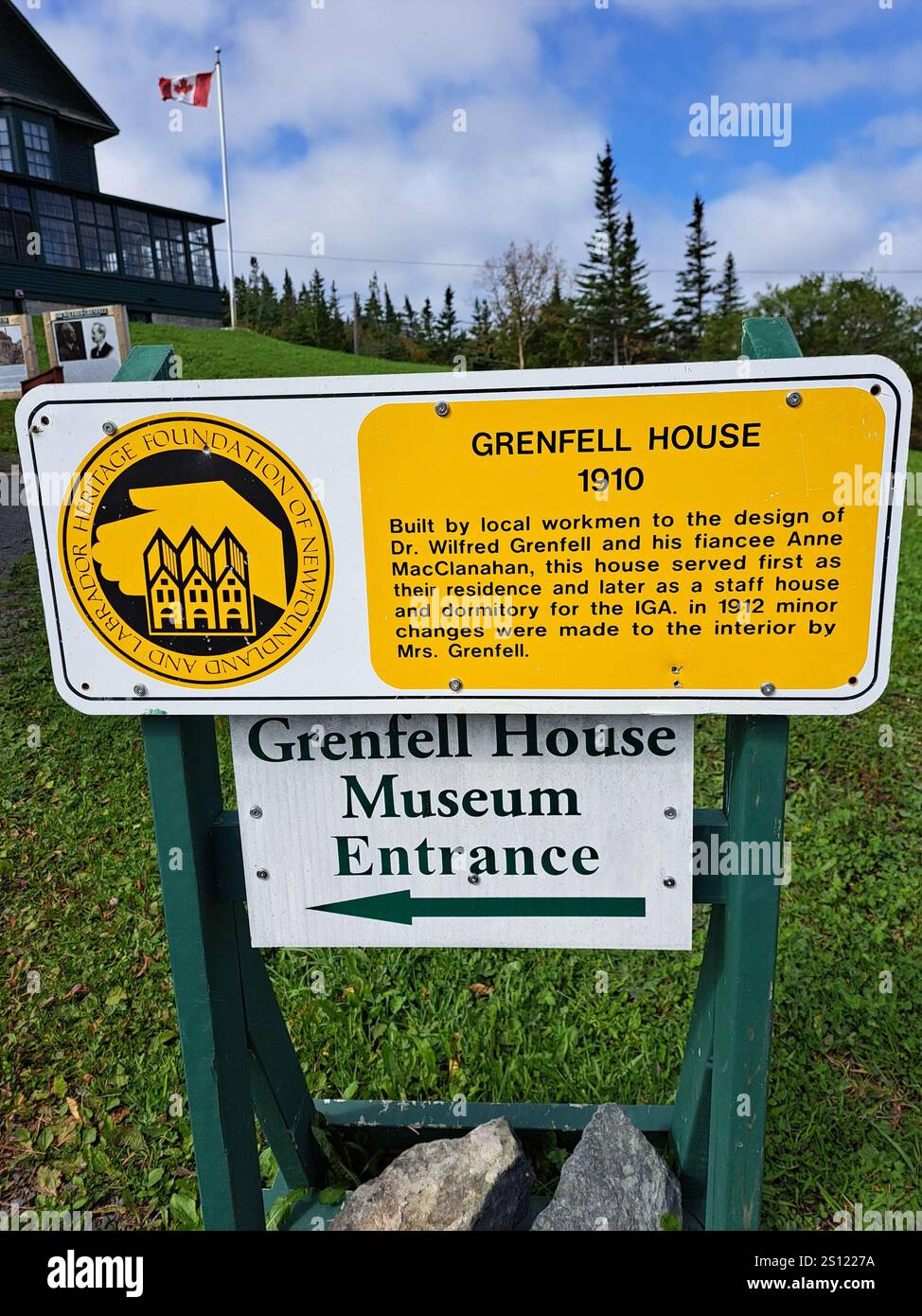 Grenfell House sign in St. Anthony, Newfoundland & Labrador, Canada ...