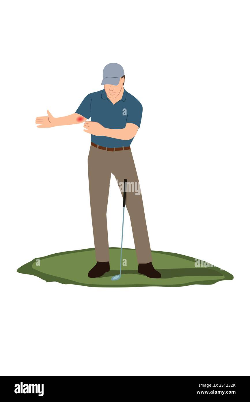 A vector illustration of a Golfer Having Elbow Injury Stock Vector ...