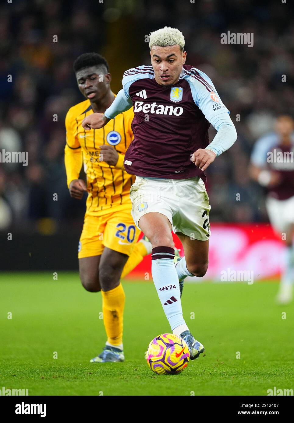 Aston Villa's Morgan Rogers during the Premier League match at Villa ...