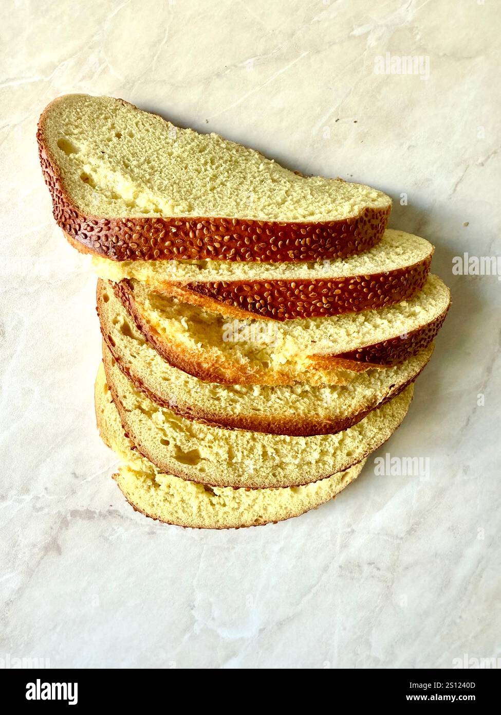 sourdough bread slices with turmeric handmade. Ready to eat Stock Photo ...