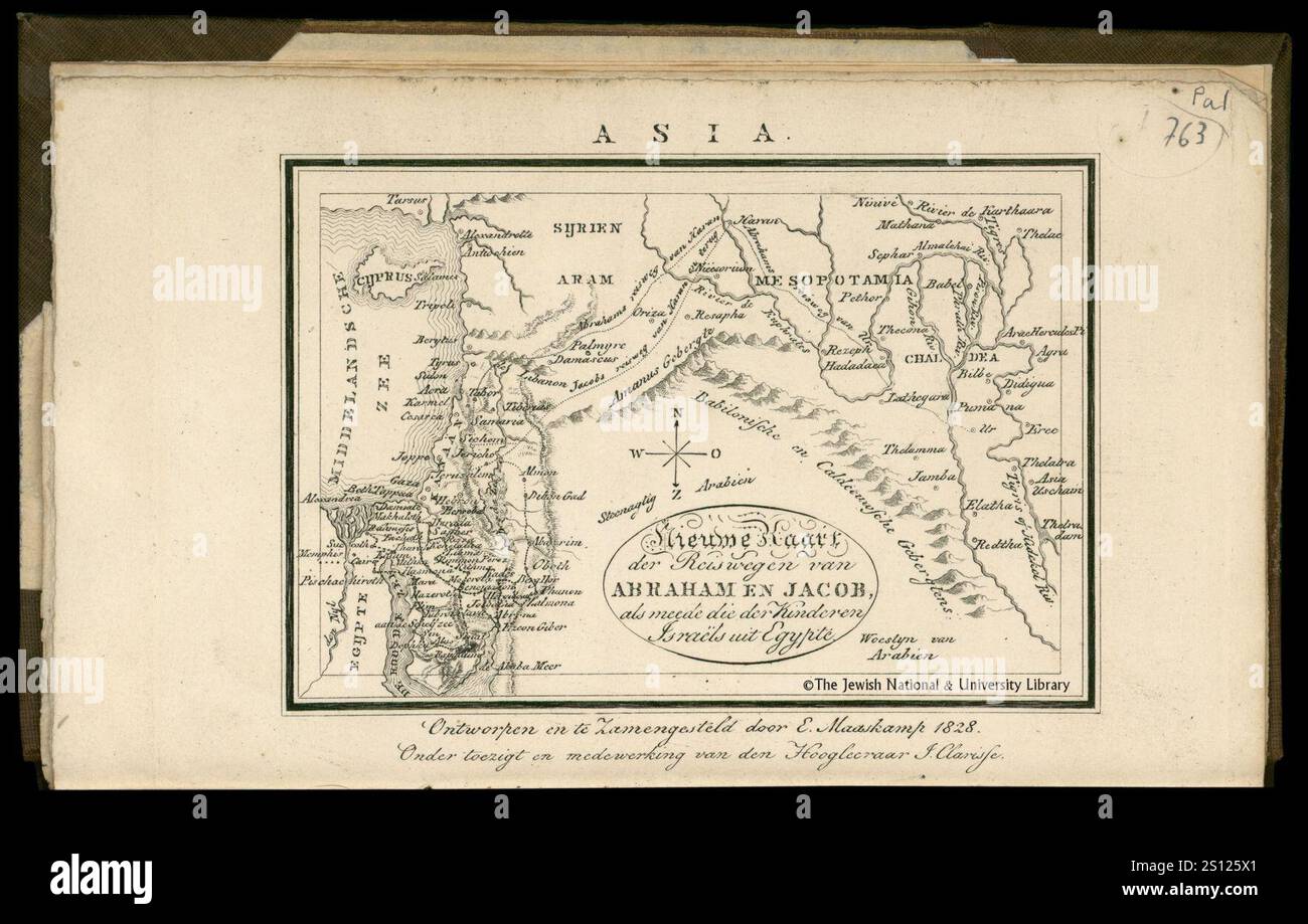 Evert Maaskamp, Nieuwe Kaart der Reiswegen van Abraham en Jacob, als ...