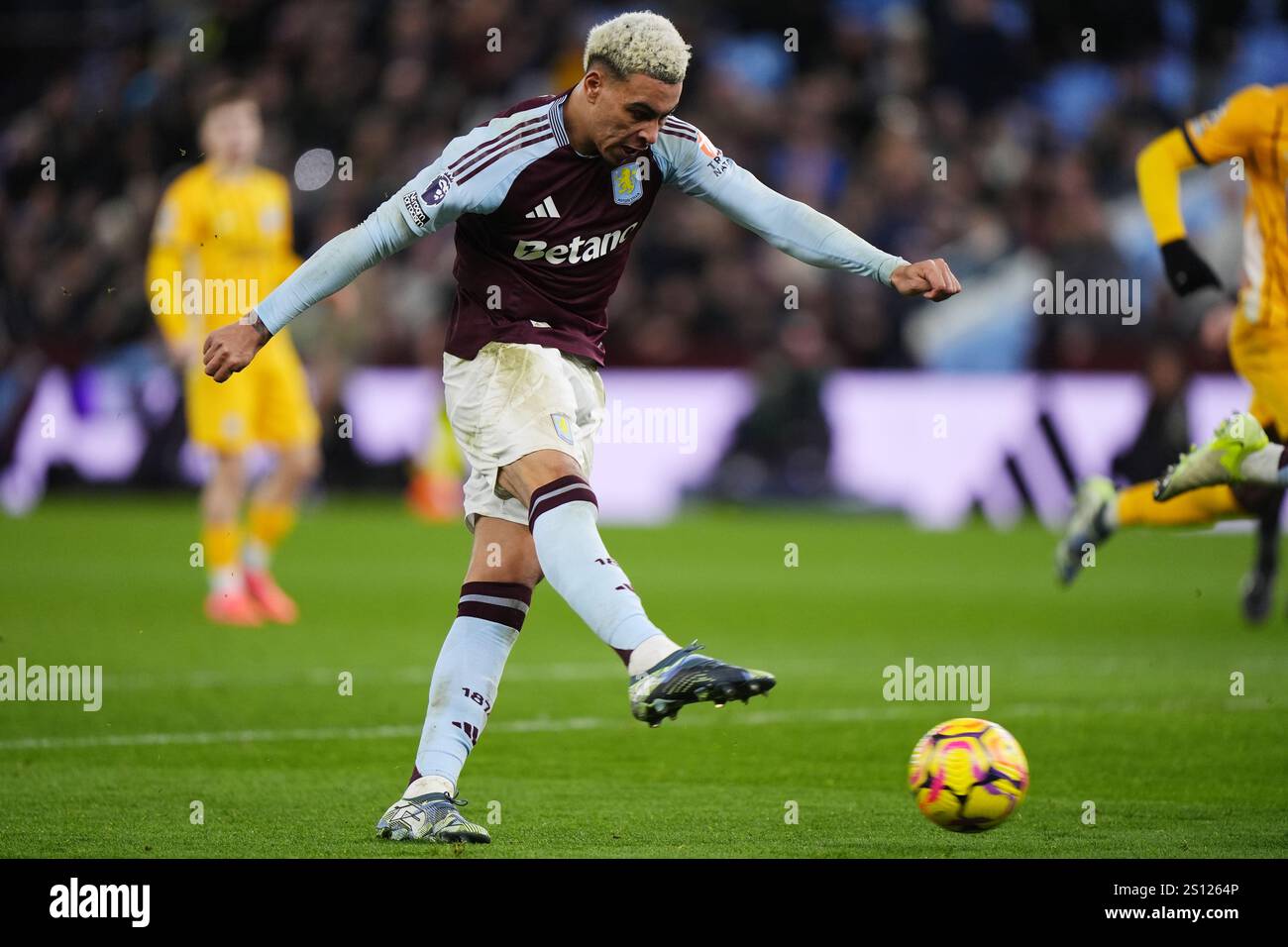 Aston Villa's Morgan Rogers scores their side's second goal of the game ...
