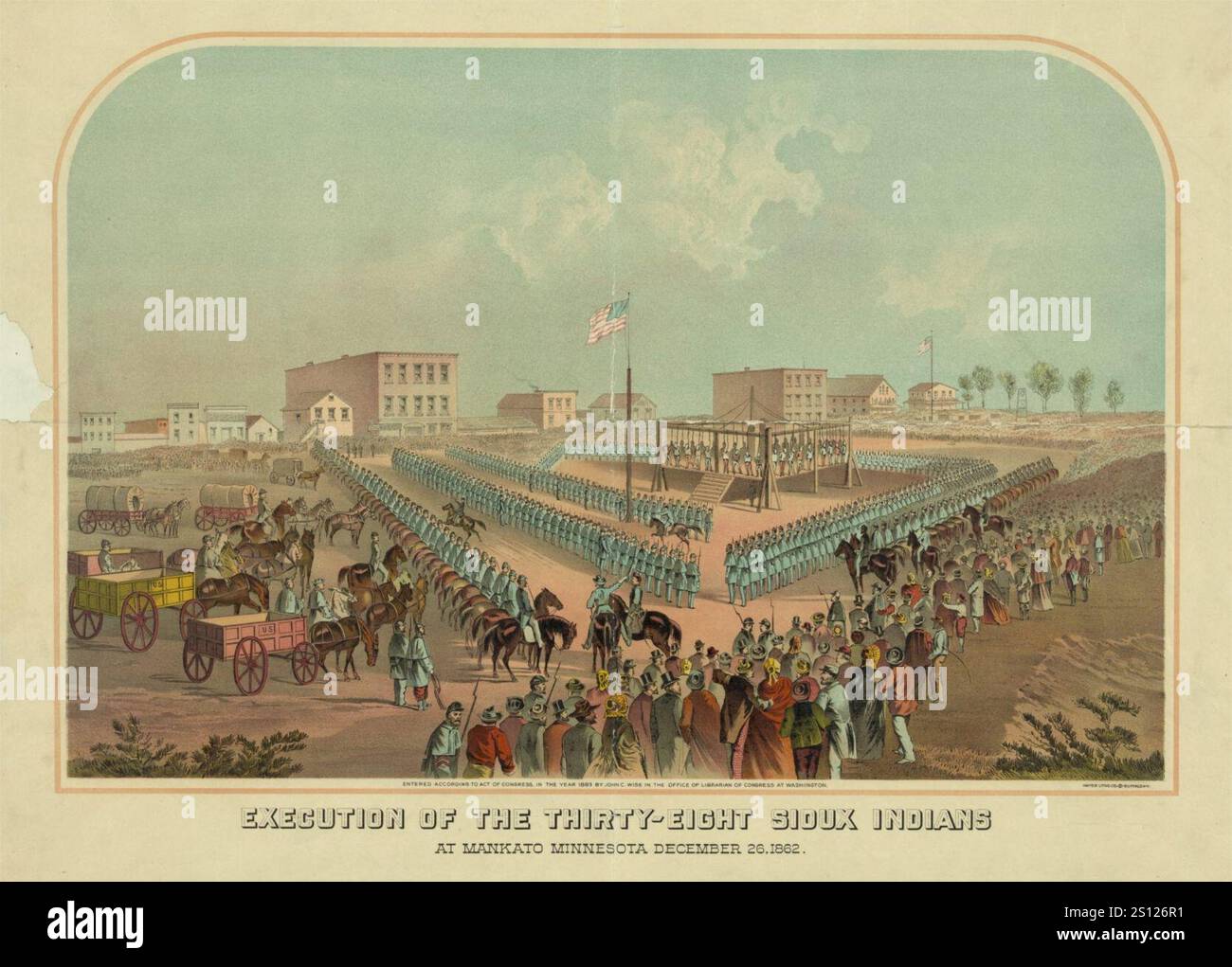 Execution of 38 Sioux Indians at Mankato Minnesota 1862 Stock Photo - Alamy