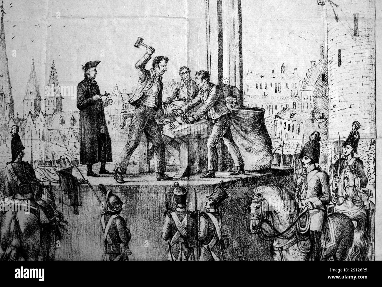 Execution for parricide in Ghent in 1822 (litho by Kierdorff Stock ...