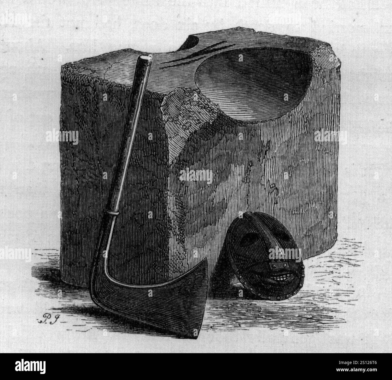 Executioner's Axe, Block, and Mask, used in 1715 - Memorials of the ...