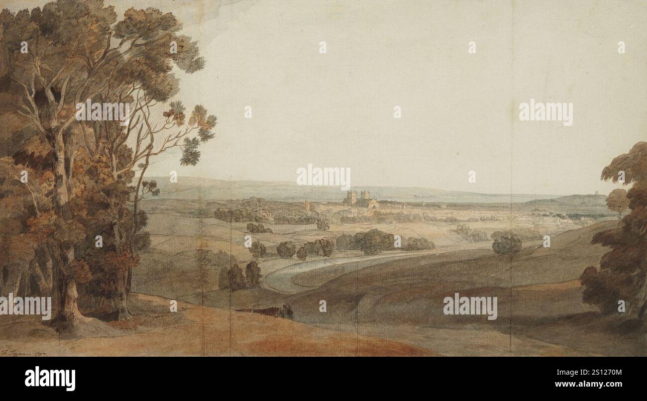 Exeter from Exwick - Francis Towne - 97-1932 Stock Photo - Alamy