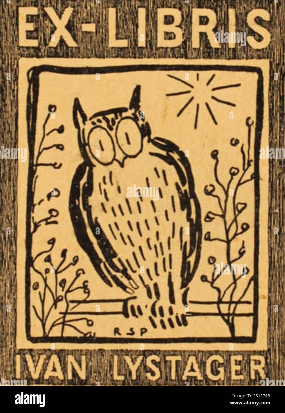 Exlibris - Ivan Lystager - Robert Storm Petersen Stock Photo - Alamy