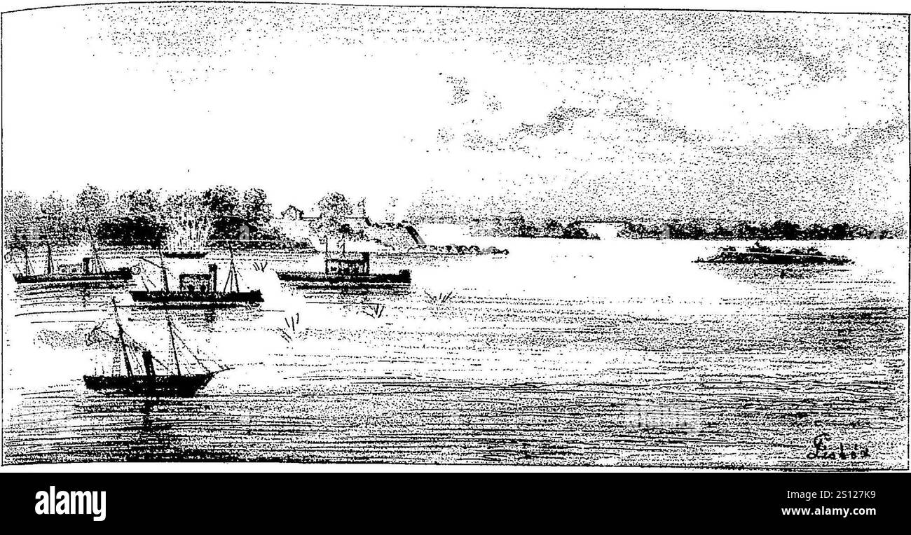 Explosão de uma chata paraguaya (com uma peça de 68) no dia 25 de Março ...