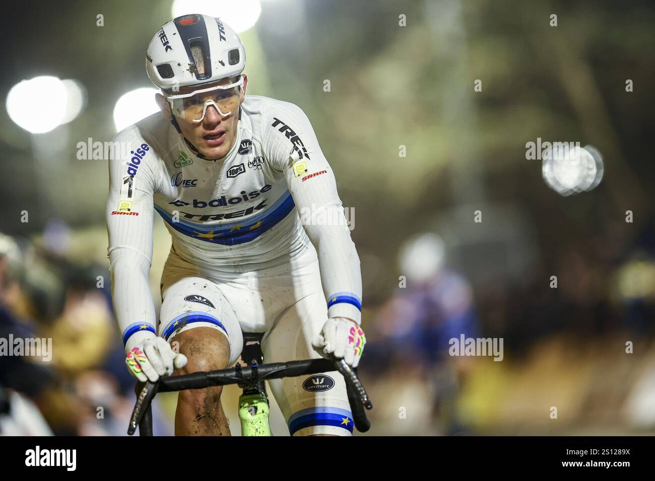 Diegem, Belgium. 30th Dec, 2024. Belgian Thibau Nys crosses the finish ...
