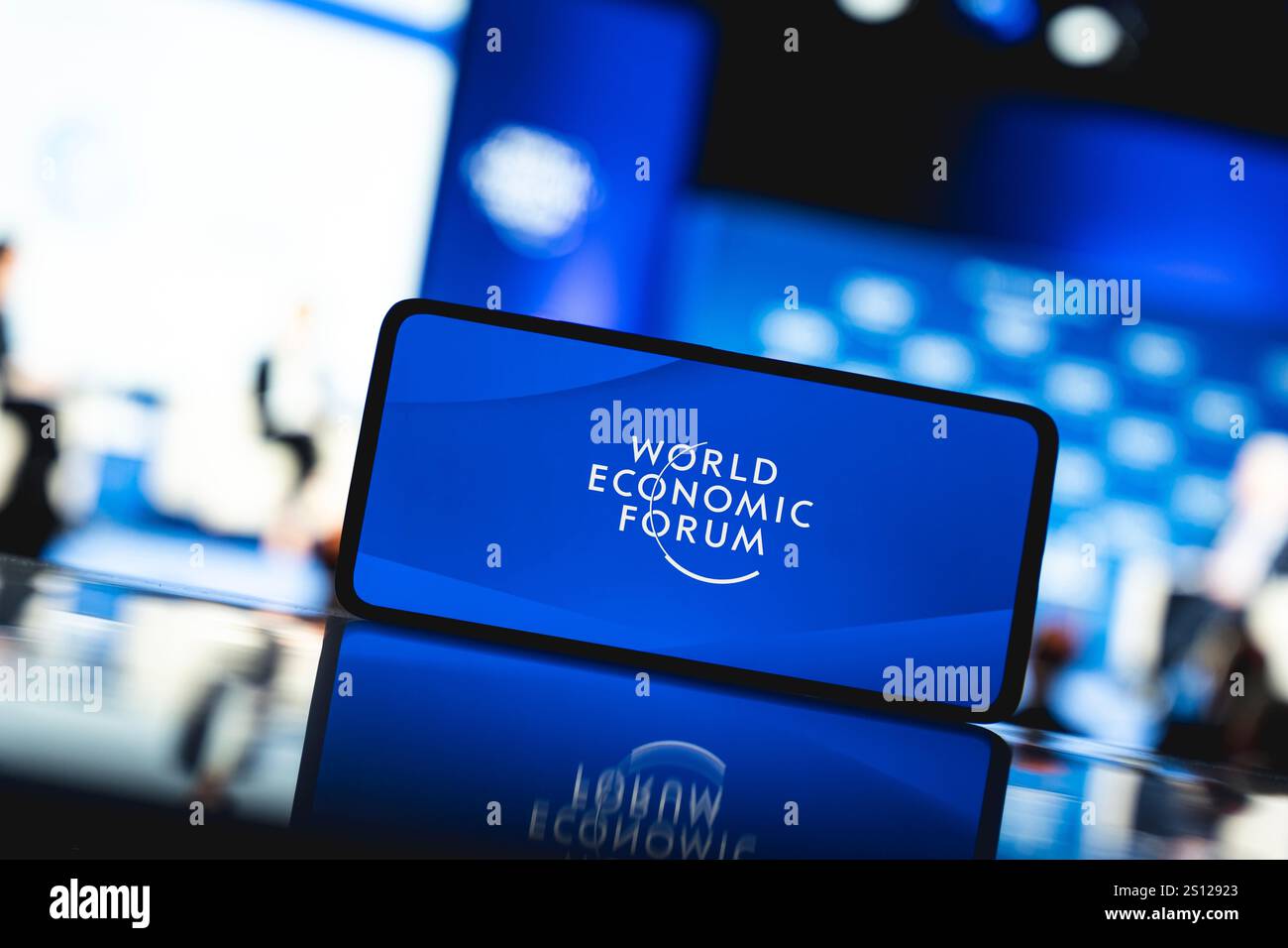 World Economic forum event logo displayed on screen. December 30, 2024 ...