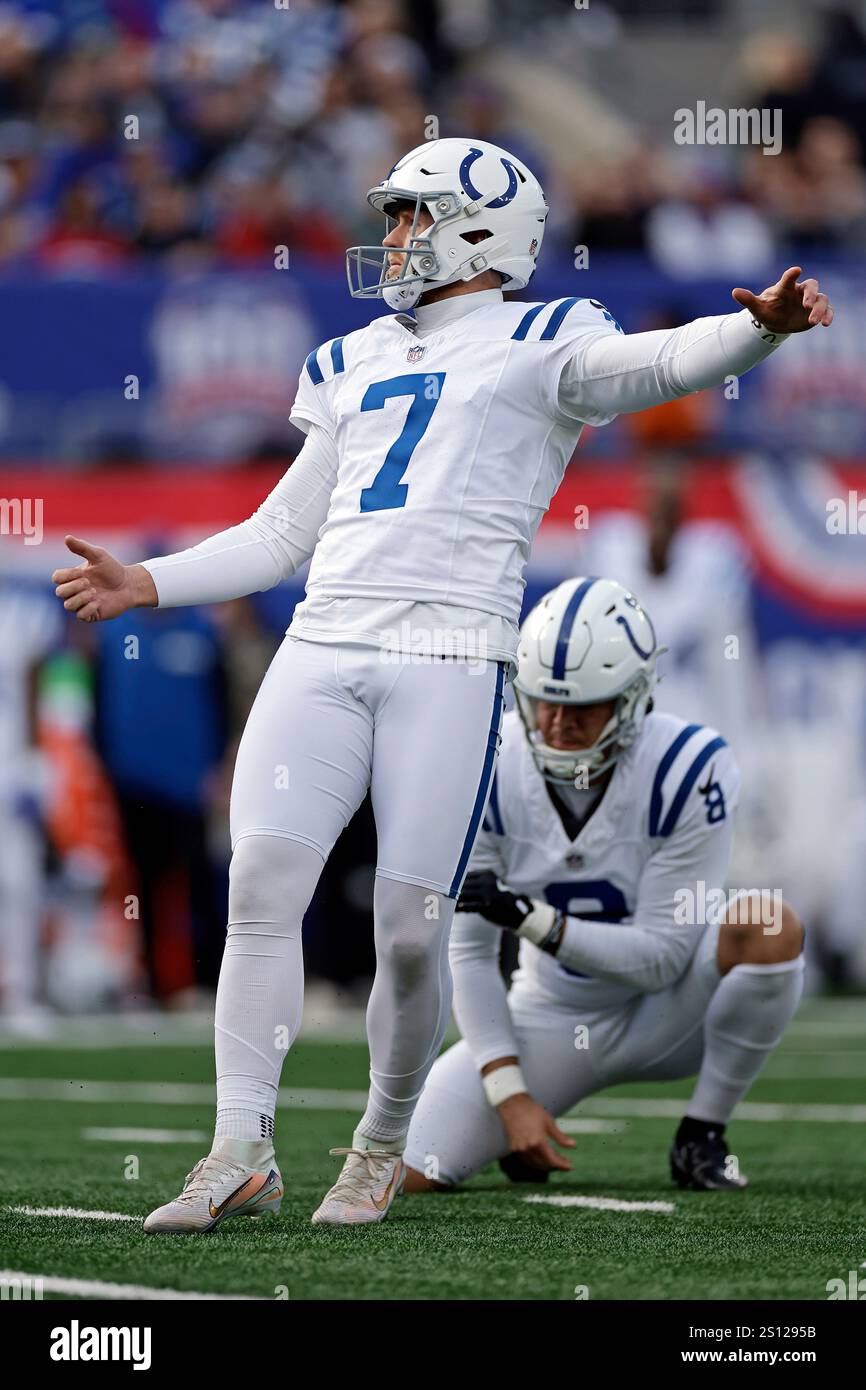 Indianapolis Colts place kicker Matt Gay (7) kicks during an NFL ...