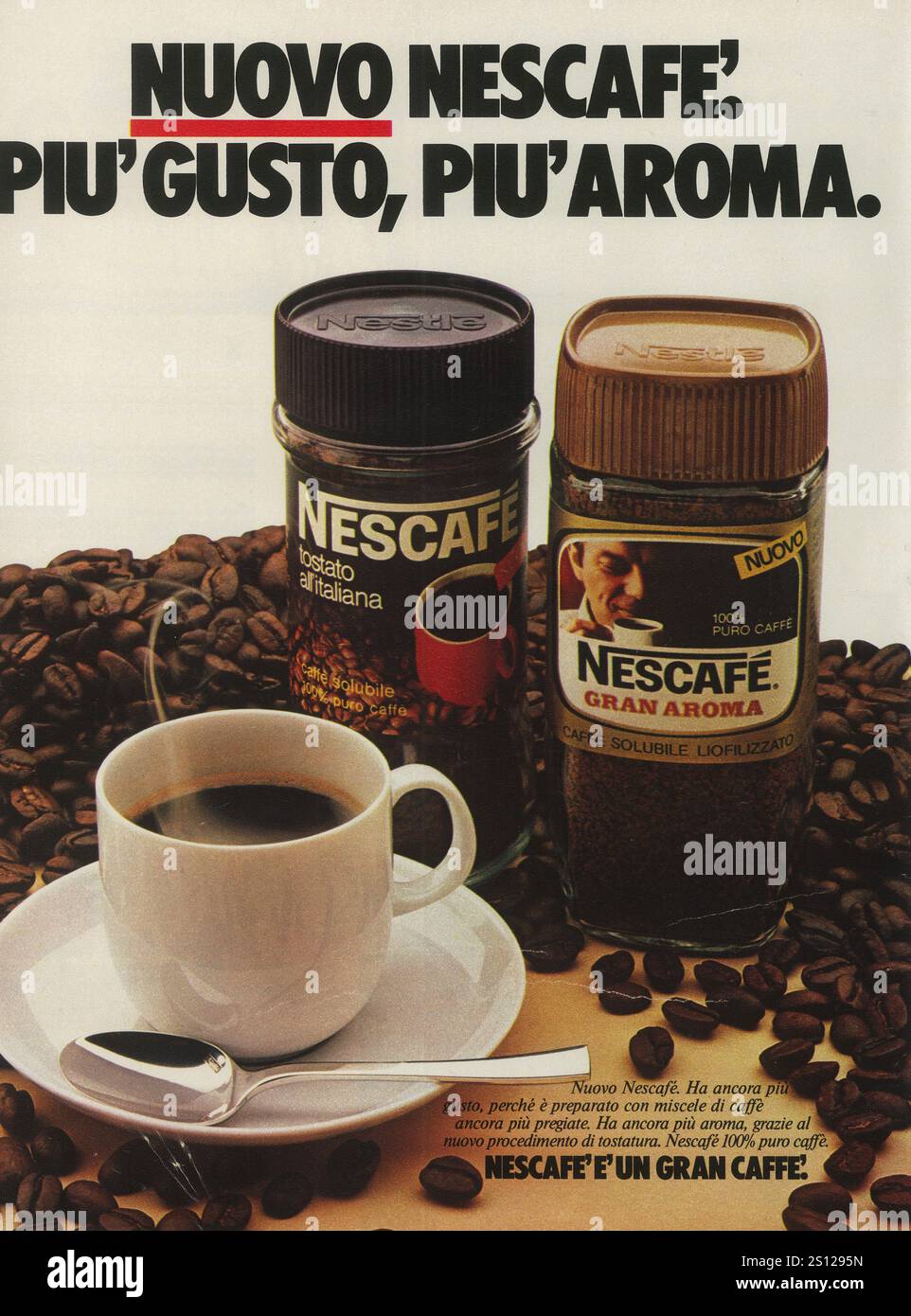 1981 Italian Nescafe Gran Aroma Instant Coffee Ad Stock Photo - Alamy